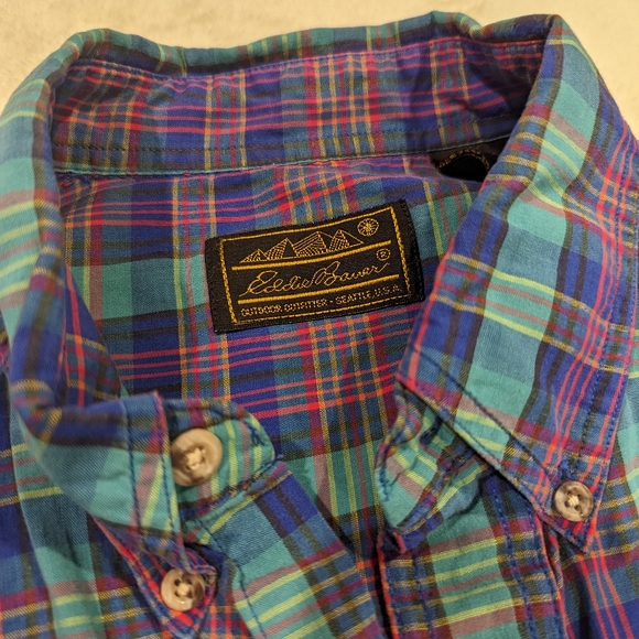 Eddie Bauer | Shirts | Vintage Eddie Bauer Short Sleeve Button Down ...
